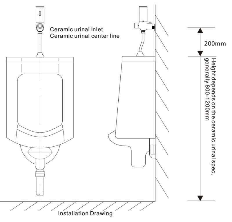 Rajeyn Exposed Urinal Sensor with Mechanical Override Installation ...